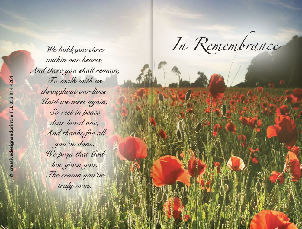 Memorial Card 038 Creative Memorial Cards Use Our Order Form